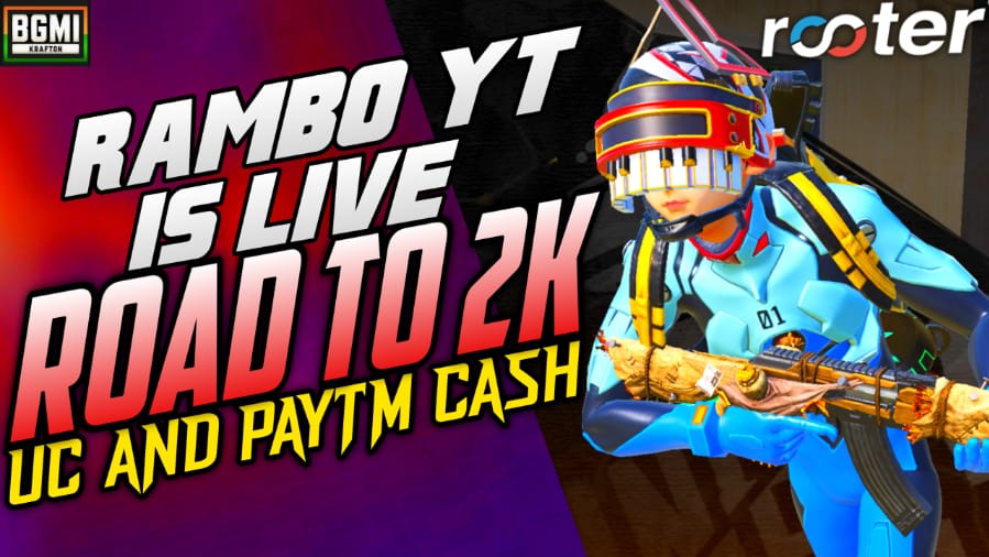 Watch RAMBO YT Live game streaming RAMBO IS LIVE 1000 PAYTM REDEEM CODE ...