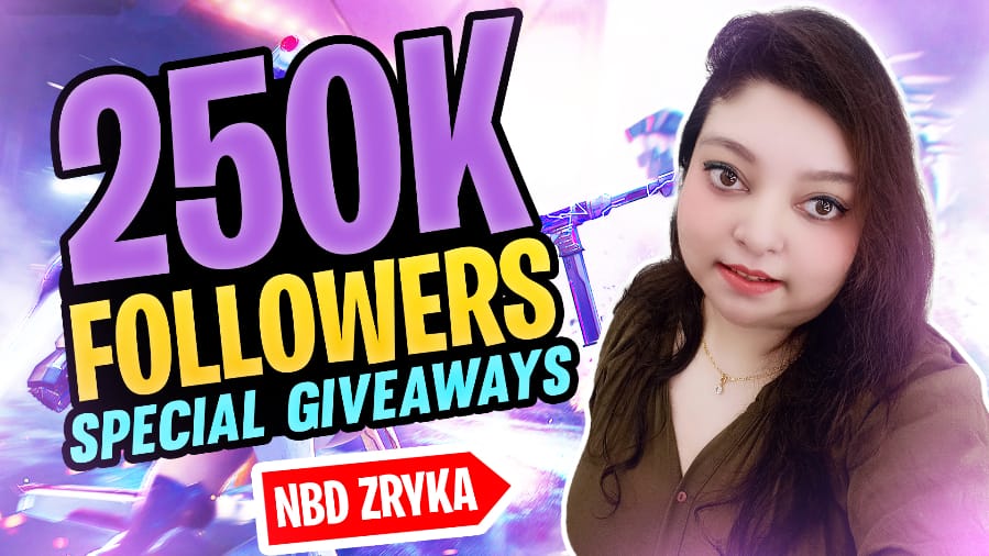 Watch NBD zRyka Live game streaming 250k FOLLOWERS SPECIAL GIVEAWAYS || Quiz and much more fun ...