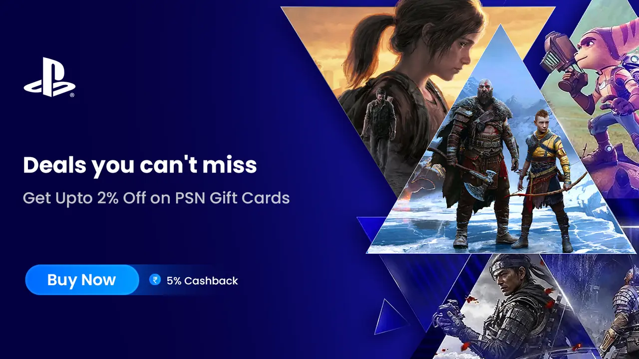 PlayStation Gift Cards India - Flat 2% Off